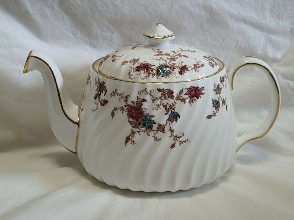 Minton Ancestral Fine Bone China Tea Pot England HTF | #67538116