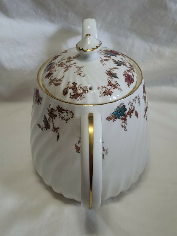 Minton Ancestral Fine Bone China Tea Pot England HTF | #67538116