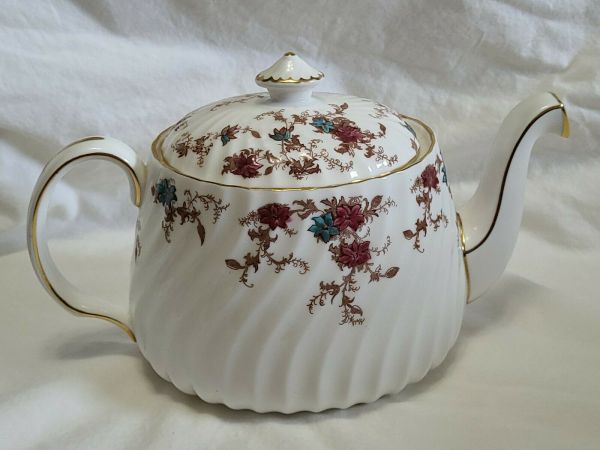 Minton Ancestral Fine Bone China Tea Pot England HTF | #67538116