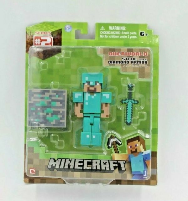 Minecraft Overworld Steve With Diamond Armor Figure Pack Jazwares ...