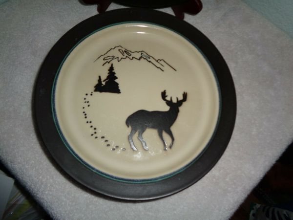 6 BASS PRO SHOPS Deer In Woods Dinner Plates Forest | #67745814