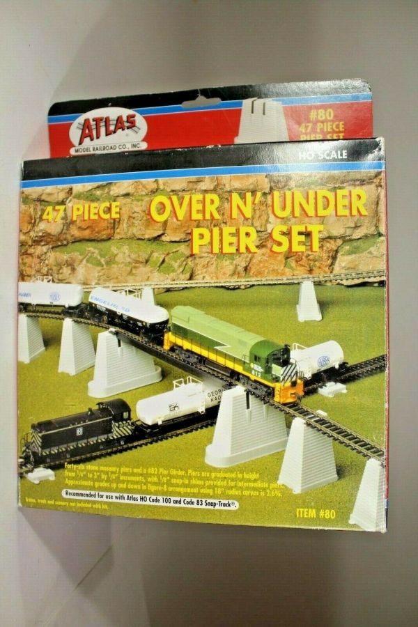 ATLAS HO Scale Vintage Toy Railroad Box Set 80 47 Piece Over N Under ...