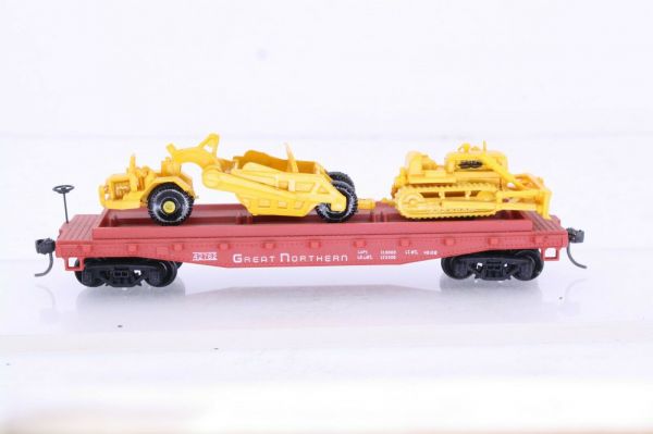 Mantua Tyco HO Scale Great Northern Flat Car Earth Moving Equipment ...