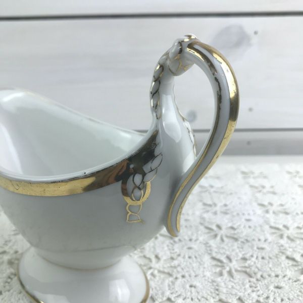 Haviland Limoges France White Porcelain Gravy Boat Gold Wedding Band ...