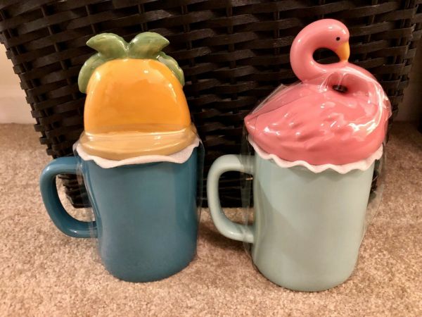 Rae Dunn Beach Therapy Vacay Mode Flamingo Palm Tree Mugs Cups Summer ...