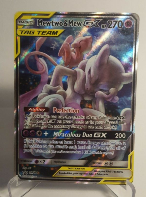Pokemon TCG Sun And Moon Promos Mewtwo Mew GX SM191 Black Star Promo ...