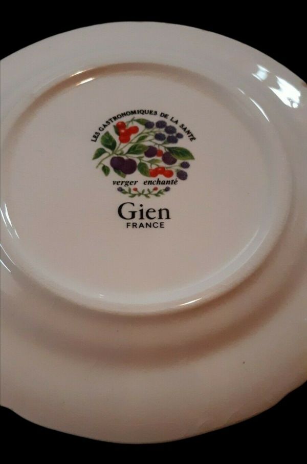 Gien France Canape/ Dessert Plates With Fruits And Berries Set Of 6 ...