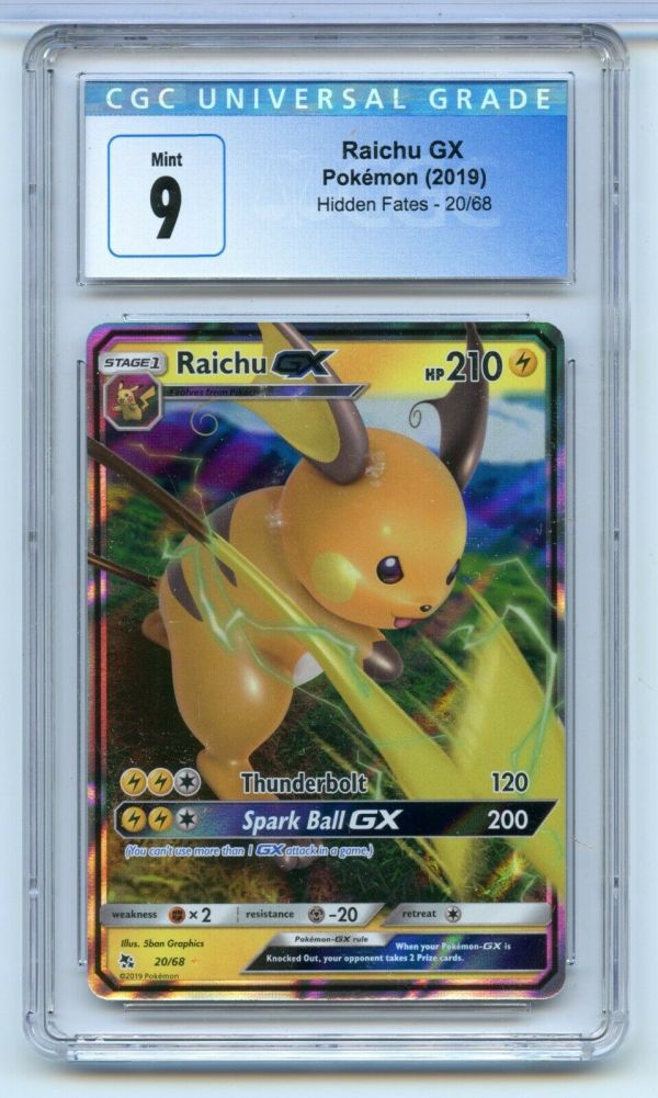 RAICHU GX HIDDEN FATES 20/68 POKEMON CGC 9 (PSA/BGS) | #67940031