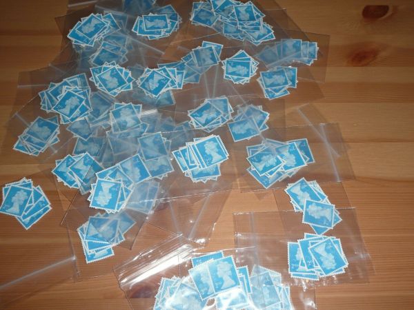 X100 2ND SECOND CLASS SECURITY STAMPS UNFRANKED OFF PAPER NO GUM 100 ...