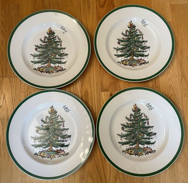 SPODE CHRISTMAS TREE DINNER PLATES SET Of 4 | #67932280