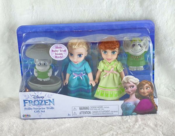 Disney Frozen Petite Anna And Elsa Dolls With Surprise Trolls Gift Set ...