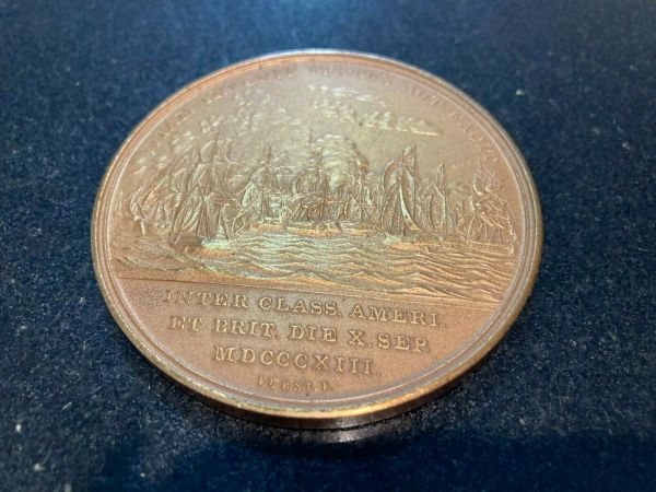 1813 Oliverus H. Perry Bronze Battle Of Lake Erie Medal 65mm Naval ...