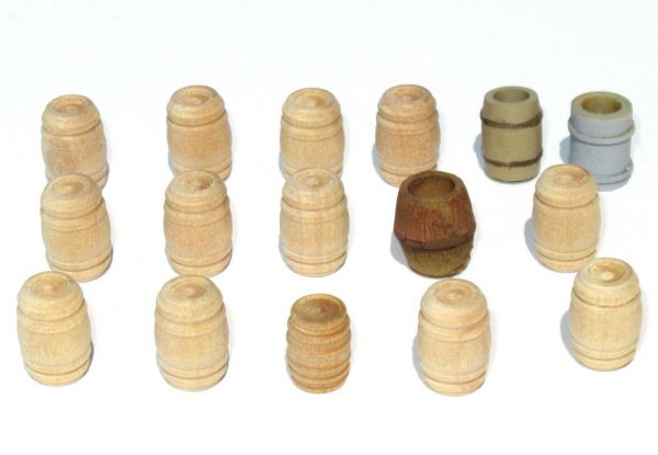 HO Campbell Scale Models 250 Plain Wood Barrels (12), Plus 4 Other ...