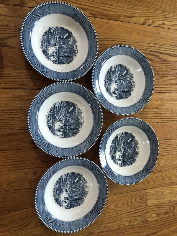 Currier And Ives Royal China Early Winter 8 - 1/4 " Rimmed Soup Bowl ...
