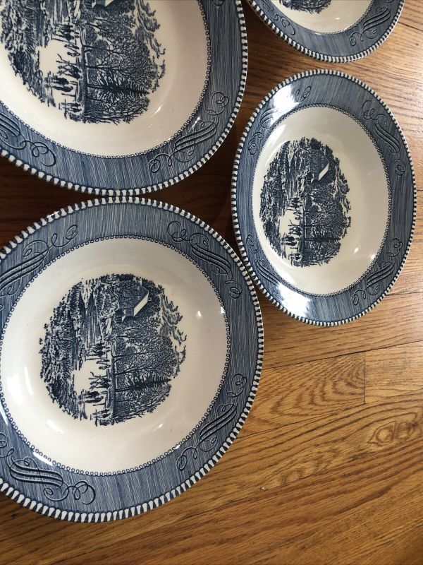 Currier And Ives Royal China Early Winter 8 - 1/4 " Rimmed Soup Bowl ...