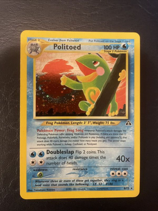 Pokémon TCG Politoed Neo Discovery Holo Unlimited Holo Rare Good Shape ...