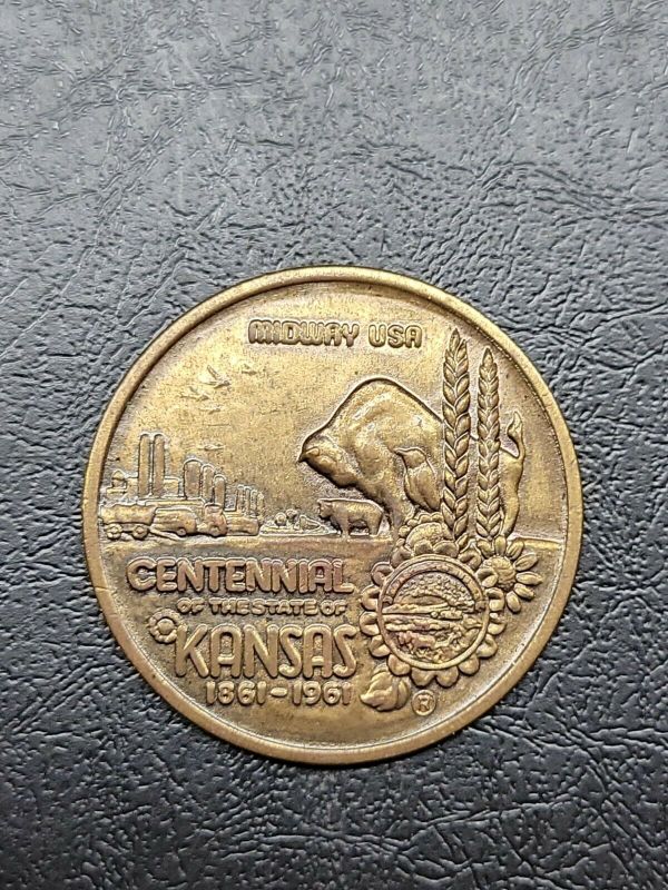1961 Kansas Official Centennial Coin - Douglas County Coin Of Kansas ...