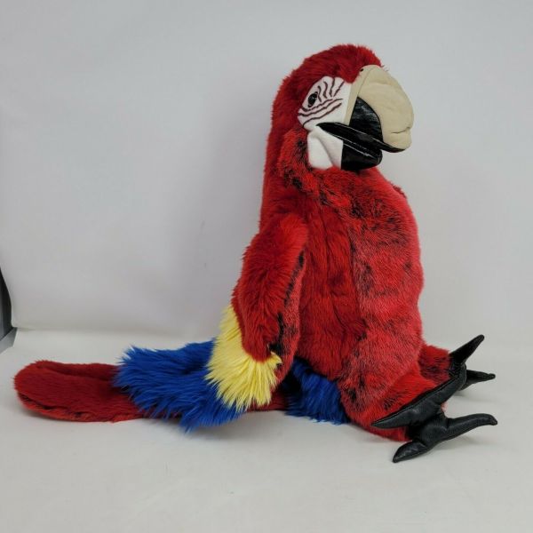 Scarlet Macaw Hand Puppet Full Body Folkmanis Stuffed Animal Bird Plush ...