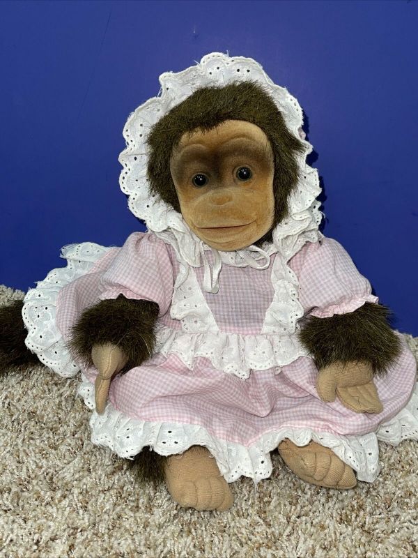HOSUNG Jr Chimp Monkey Hand Puppet With Squeaker Plush Stuffed Dress ...