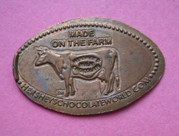 Hershey ' S Chocolate World Elongated Penny PA USA Cent Cow Copper ...