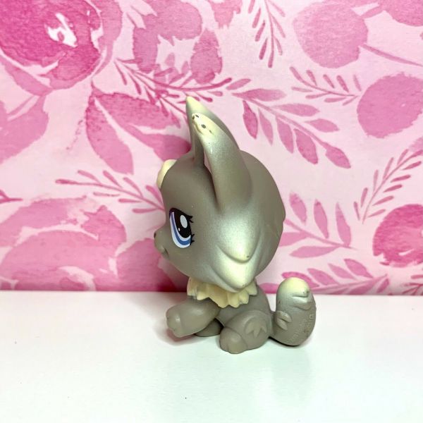 AUTHENTIC LPS Littlest Pet Shop 1411 Gray Persian Wolf Cat Blue Eyes ...