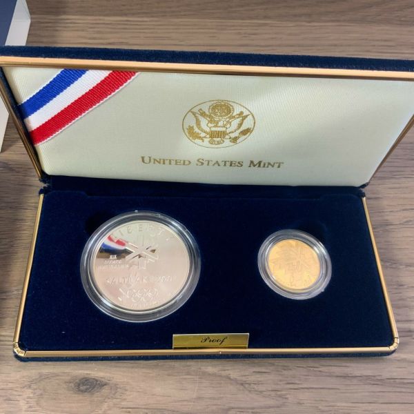 2002 Winter Olympics Commemorative - Two - Coin Proof Set GOLD And ...
