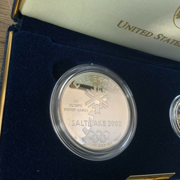 2002 Winter Olympics Commemorative - Two - Coin Proof Set GOLD And ...