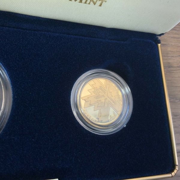 2002 Winter Olympics Commemorative - Two - Coin Proof Set GOLD And ...