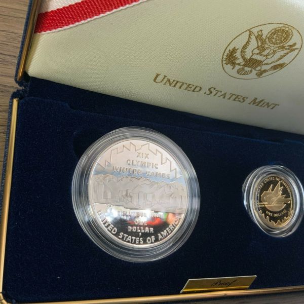 2002 Winter Olympics Commemorative - Two - Coin Proof Set GOLD And ...
