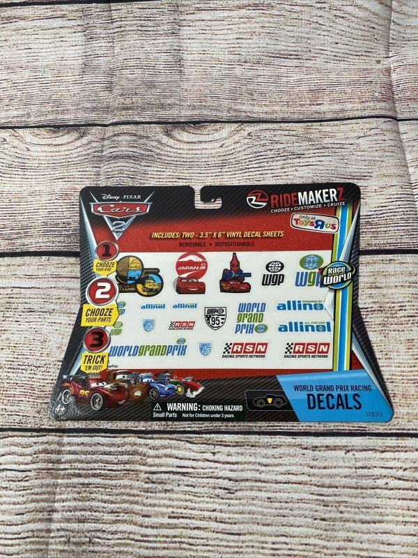 Disney Cars 2 Movie RideMakerz World Grand Prix Racing Decal Stickers ...