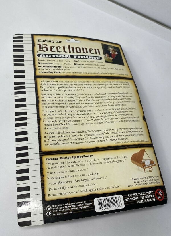 Accoutrements Ludwig Van Beethoven 5 1/4 In Action Figure W/ Stool ...