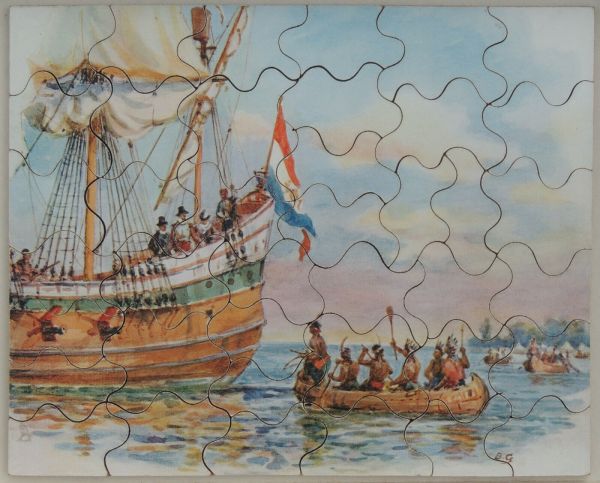Vintage Tuck ' S Popular Picture Puzzle Wooden Jigsaw. " Meet With The ...