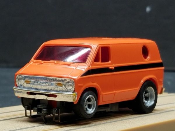 AFX Ho Scale Slot Car Dodge Street Van Orange With Black Stripes ...