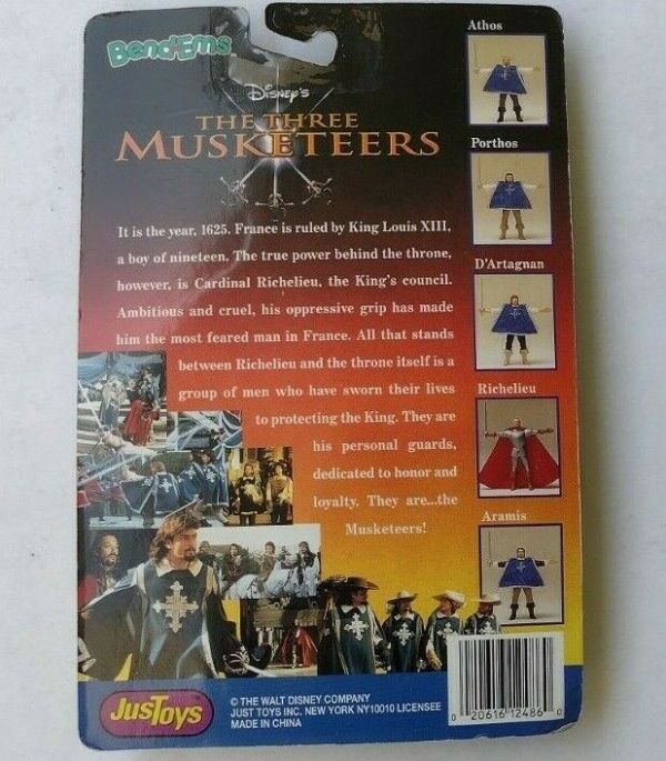 VINTAGE JUSTOYS BEND EMS DISNEY THE THREE MUSKETEERS ARAMIS ACTION ...