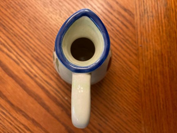 Vintage Ceramic Pottery Creamer Pitcher With Green Base And Three ...