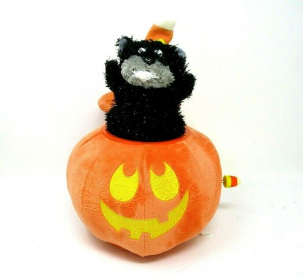 Hallmark Halloween Plush Black Cat Jack O Lantern Pumpkin Pop Weasel ...