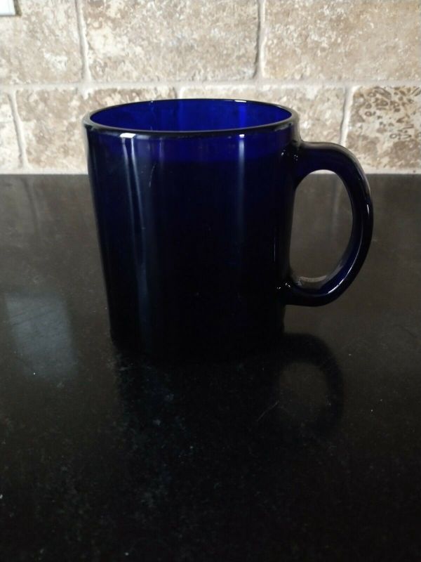 Cobalt Blue Glass Coffee Cup Mug Made In USA | #68873610