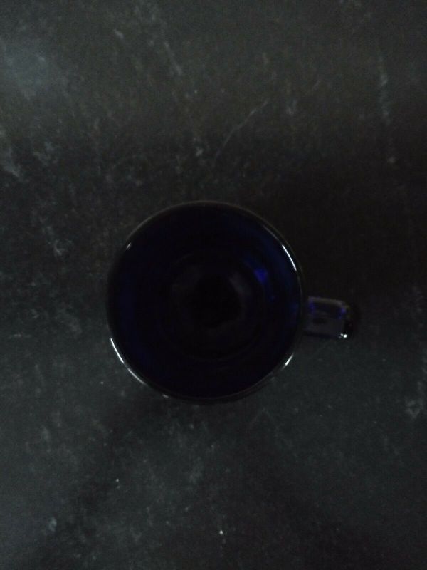 Cobalt Blue Glass Coffee Cup Mug Made In USA | #68873610