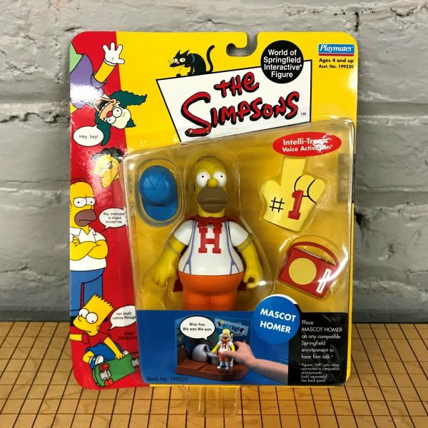 Simpsons Playmates Mascot Homer Action Figure World Of Springfield With ...