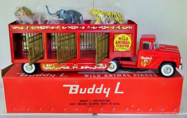BUDDY L 5477 THE WILD ANIMAL CIRCUS ON WHEELS TRUCK PRESSED STEEL TOY W ...