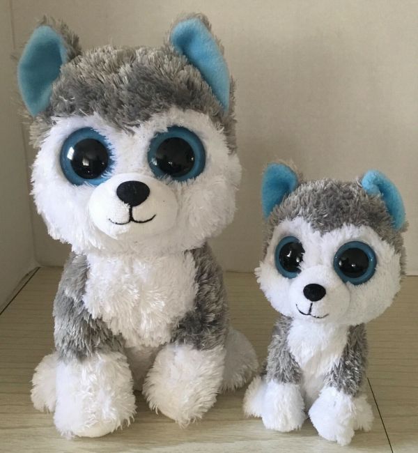 TY Beanie Boos Slush The Husky Dog Plush 9 " Buddies & 6 " Solid Eyes ...