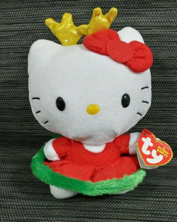 TY BEANIE BABIES HELLO KITTY CHRISTMAS REINDEER 6 " PLUSH STUFFED TOY ...