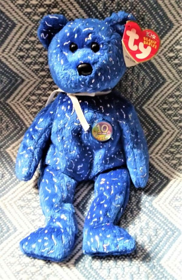 TY Beanie Baby Decade The Bear Royal Blue Version Plush | #68991247