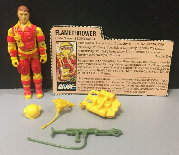1984 GI JOE BLOWTORCH V1 100 Complete W/ File Card Hasbro ARAH Vintage ...