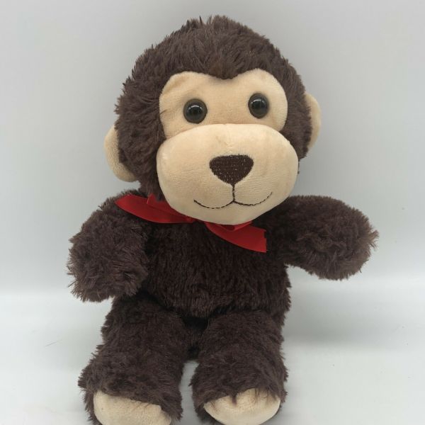 Hug Fun Plush Monkey Brown Fur Hugfun Red Bow Lovey | #69065213