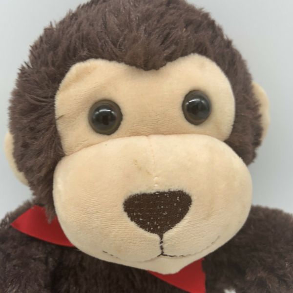Hug Fun Plush Monkey Brown Fur Hugfun Red Bow Lovey | #69065213