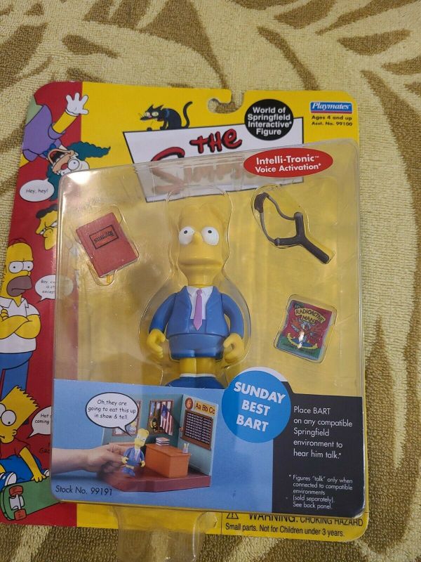 Playmates The Simpsons SUNDAY BEST BART Figure World Of Springfield ...