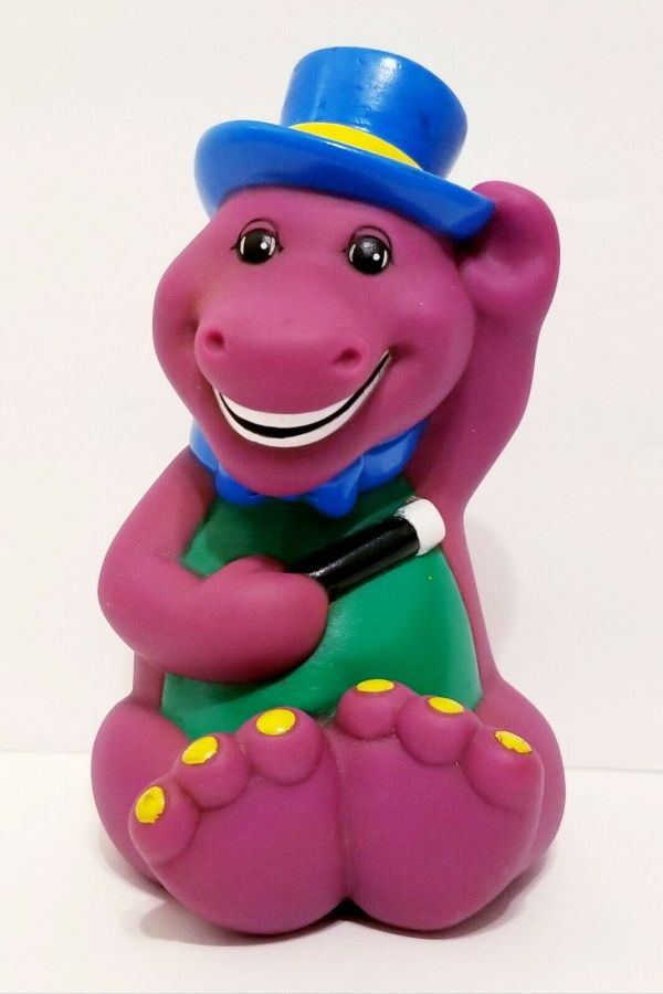 Vintage 1993 The Lyons Group PVC BARNEY The Dinosaur Figurine Magician ...