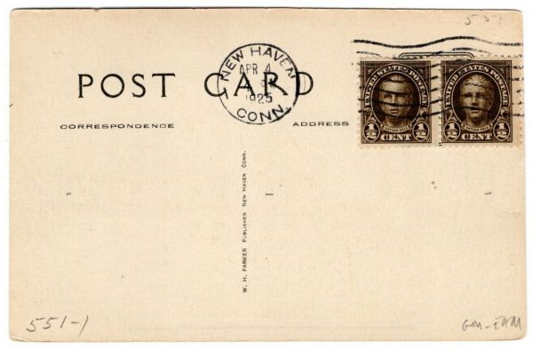 551 Nathan Hale 1/2c First Day Cover 1925 On Postcard Haven CT | #69110695