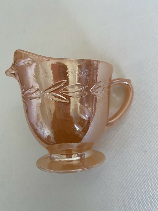 Fire King Creamer Peach Luster Laurel Leaf Vintage | #69183797